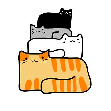 "Cat stack" Sticker for Sale by Maliniak | Redbubble