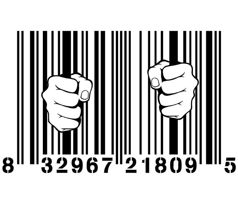 "Captured By Consumerism UPC Barcode Prison" Art Prints by TheShirtYurt ...
