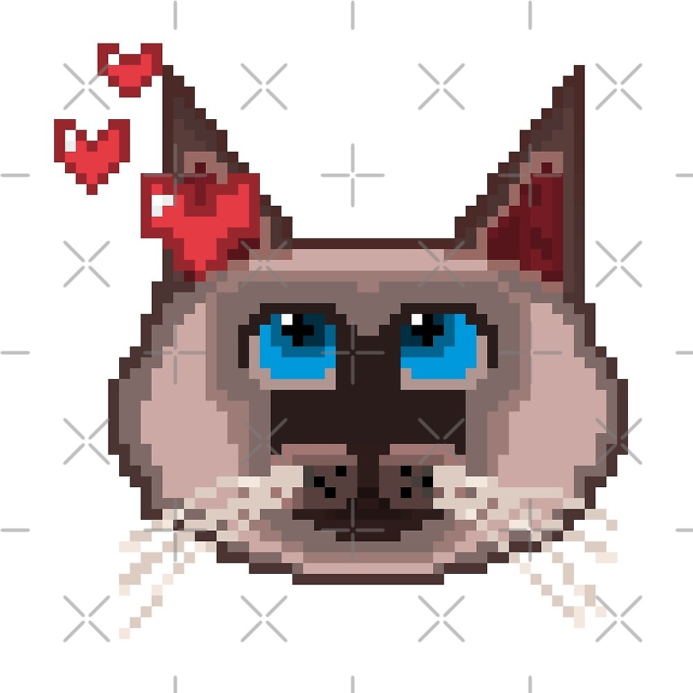 "Love cat pixelated" by Designs2shine | Redbubble