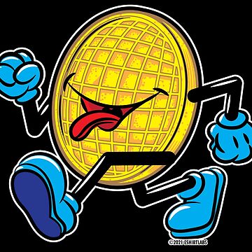 "Happy Smiling Waffle Mascot strutting by eShirtLabs" Sticker for Sale ...