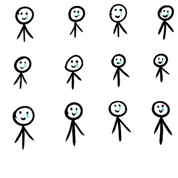 "Fake smile with tear Stickman" Sticker for Sale by Ralu04 | Redbubble