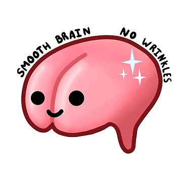 "Smooth Brain No Wrinkles" Sticker for Sale by shelbykake | Redbubble