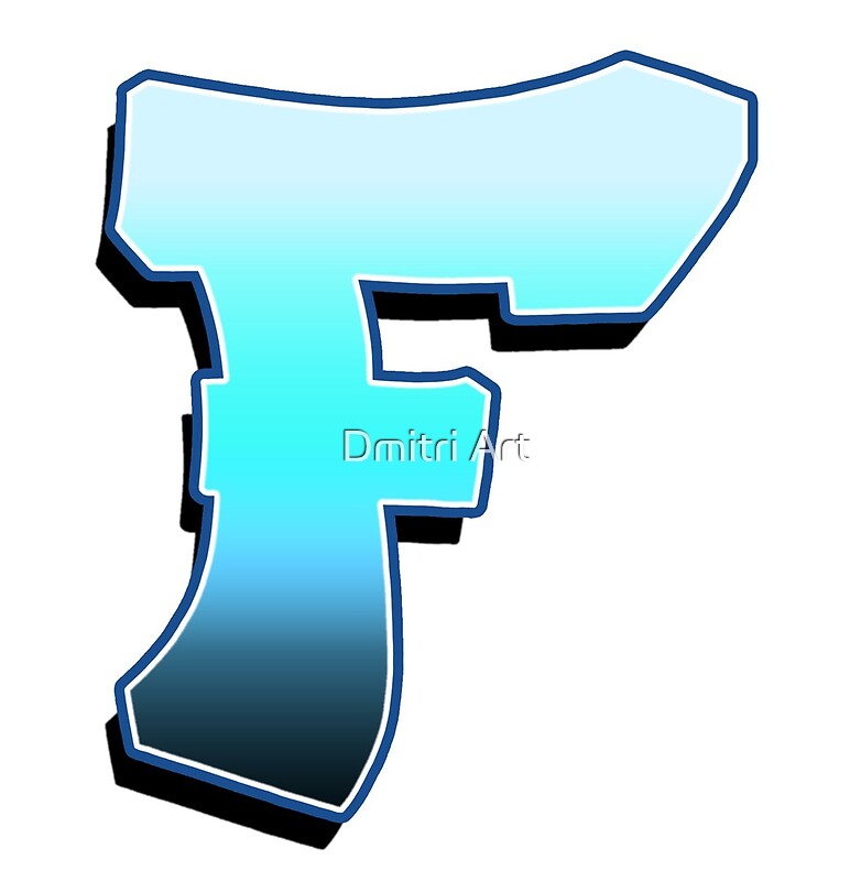 "Letter F - Blue Fade" by paintcave | Redbubble