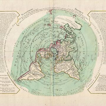 "Flat Earth Map : "Planisphere Terrestre" 17th Century" Art Board Print ...