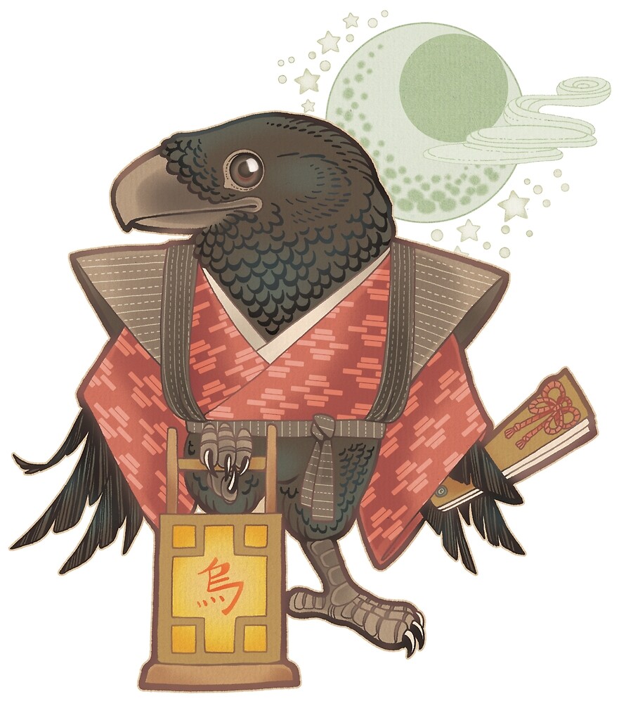 "Japanese Animals: KARASU" by BlackBanshee | Redbubble