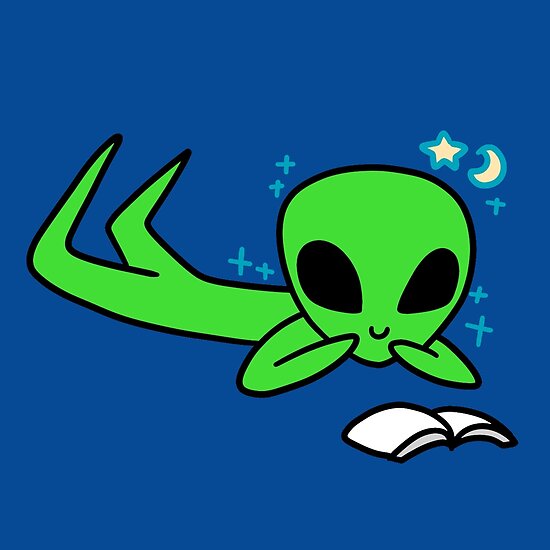 "Alien Reading a Book" Poster by SaradaBoru | Redbubble