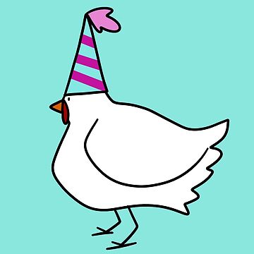 "Party Hat Chicken" Sticker for Sale by SaradaBoru | Redbubble