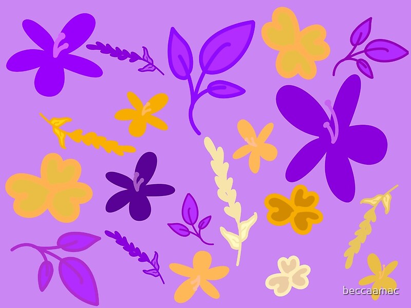 "Nonbinary Flag Flower Plant Collage (PURPLE BACKGROUND)" by beccaamac ...