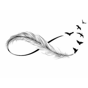"Infinite Symbol Feather With Birds" Art Board Print for Sale by ...
