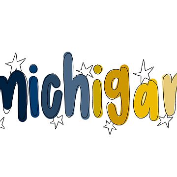 "Michigan Bubble Letters" Art Print for Sale by Lia Moran | Redbubble