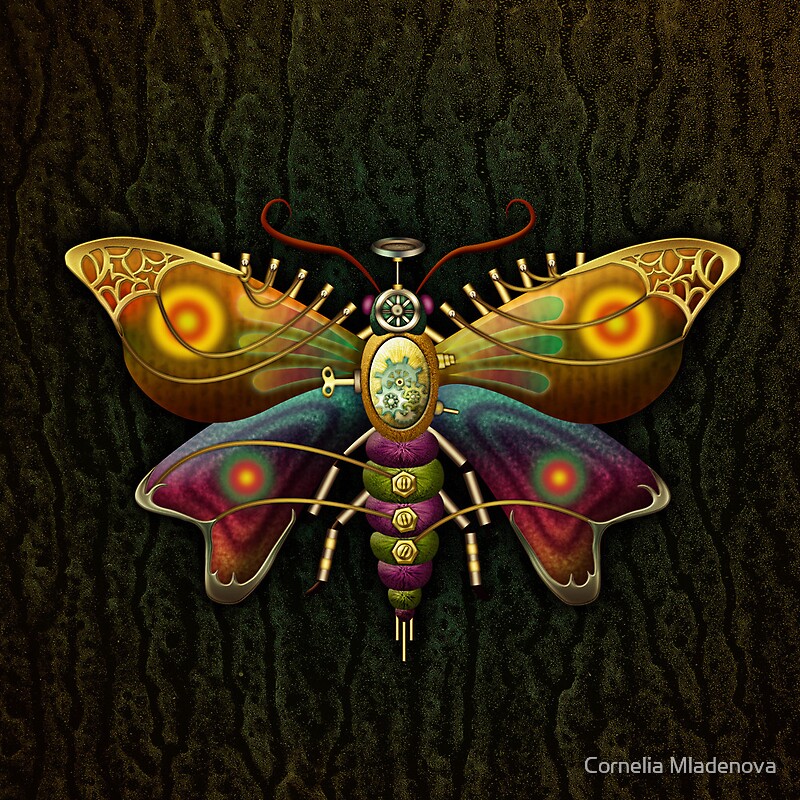 "Steampunk Moth" by Cornelia Mladenova | Redbubble