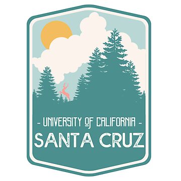 "UCSC Santa Cruz Forest with Deer (yassified) Sticker " Sticker for ...