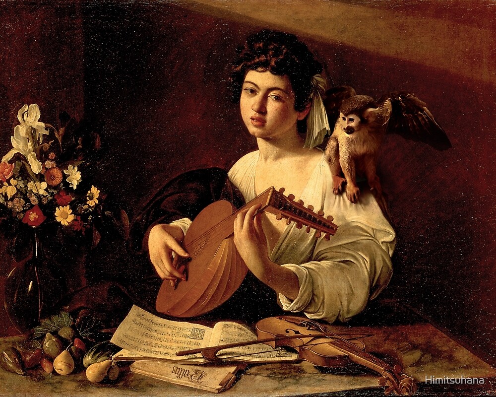 "The lute player and the winged monkey" by Himitsuhana | Redbubble