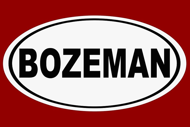 "Bozeman Montana Oval Design" by KWJphotoart | Redbubble