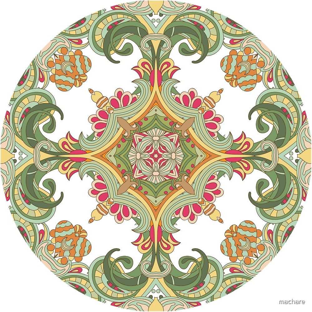 "Paisley Circle Pattern" by machare | Redbubble