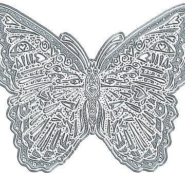 "Beautiful Butterfly - Silver" Sticker for Sale by IAW-Studios | Redbubble