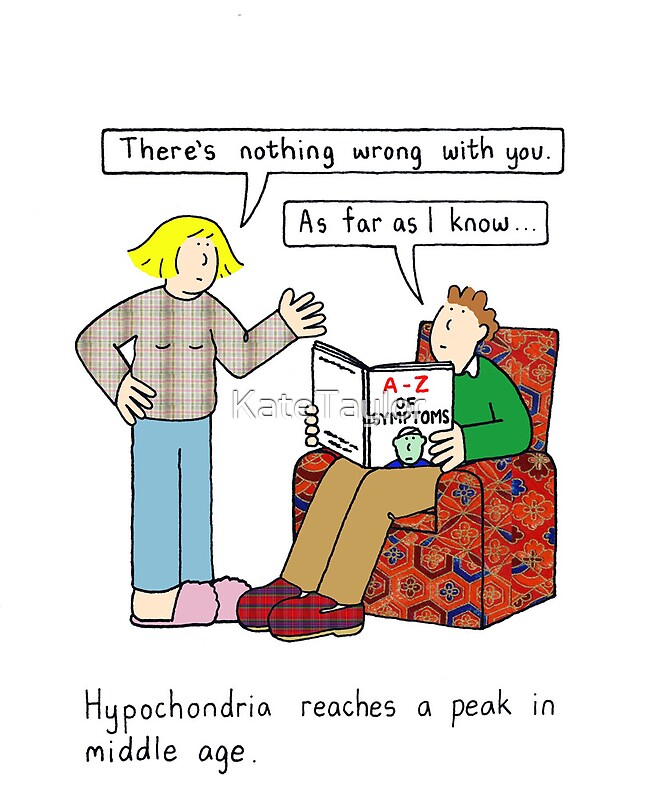 "Hypochondriac Male Humor Cartoon" by KateTaylor | Redbubble