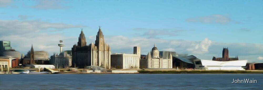 "Liverpool Waterfront (Digital Art)" by JohnWain | Redbubble