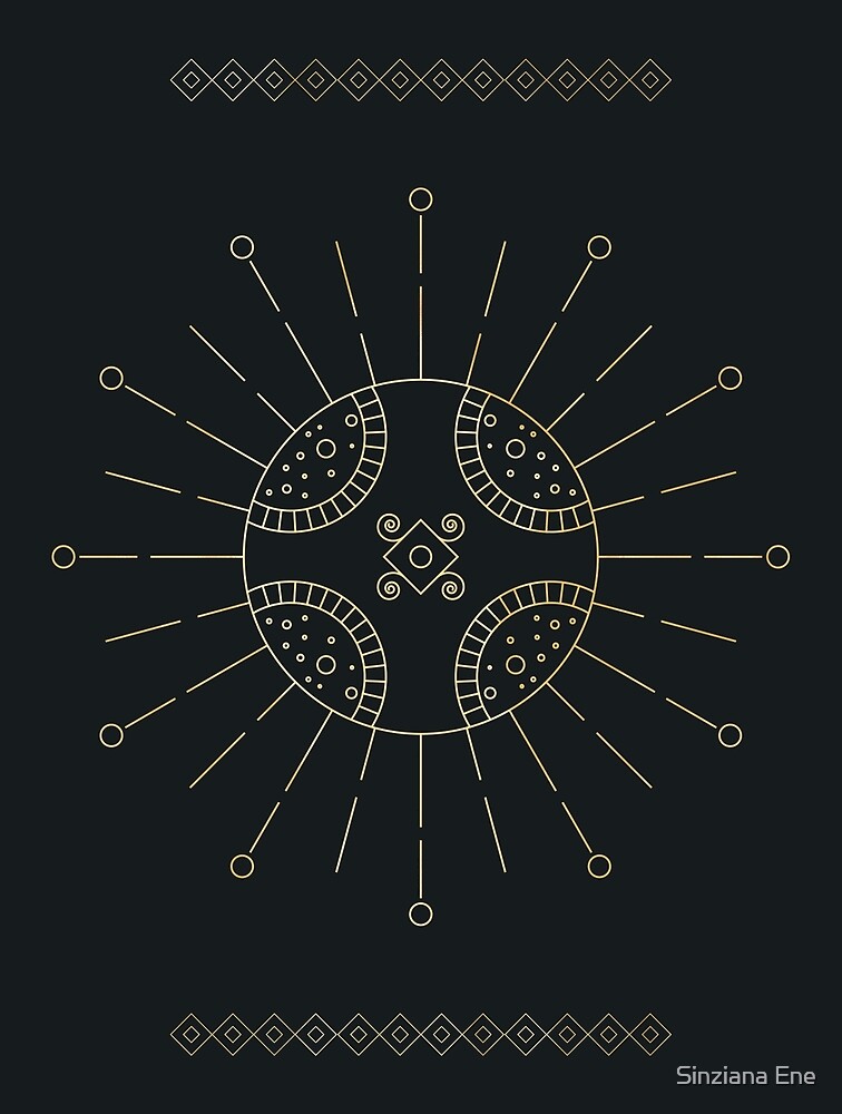 « Soleil art déco linéaire - vieux symboles roumains » par Sinziana Ene ...