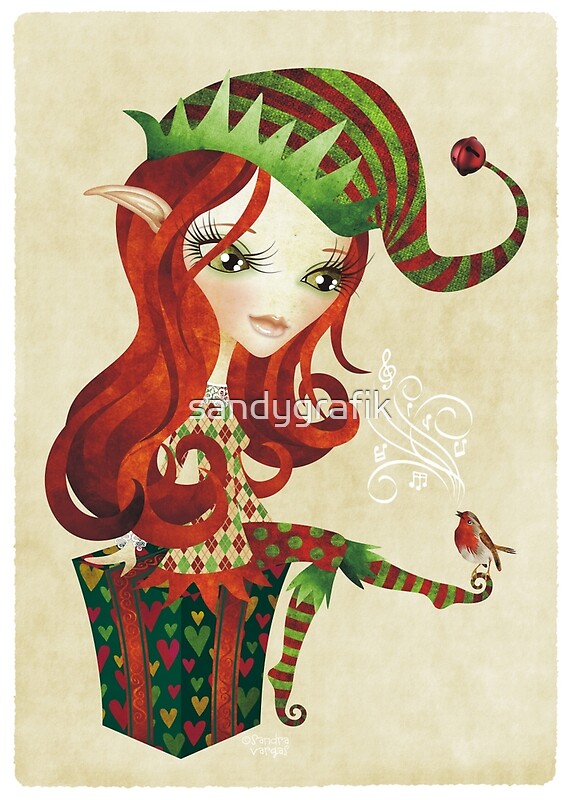 "Elfie Elf" by sandygrafik | Redbubble