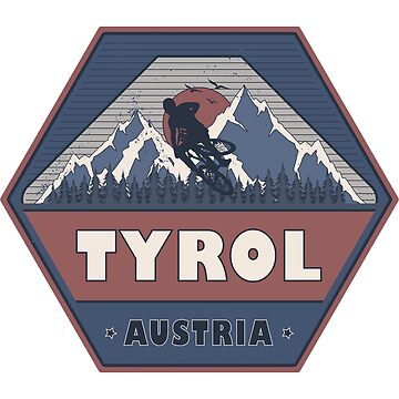 "Tyrol Austria Mountain Biking Vintage MTB Design" Sticker for Sale by ...