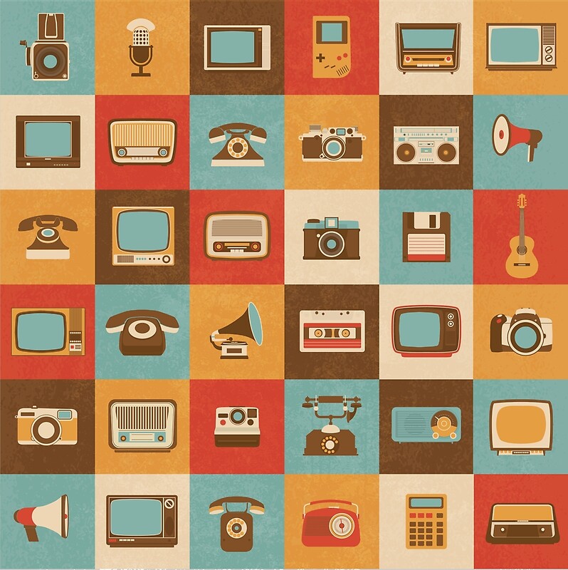 "Retro Technology Pattern" by scooterbaby | Redbubble