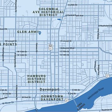 "St Ambrose University Map Print Iowa" Sticker for Sale by Khuaracha ...