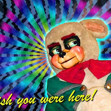 "Teddy Reddy - Wish You Were Here!" Sticker for Sale by scathandra ...