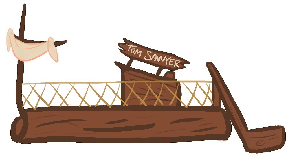 "Tom Sawyer's Island Raft - Tom " by umbrhellea | Redbubble