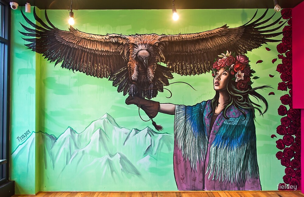 "Bohemian Sky Burial Street Art Mural" by fieldey | Redbubble