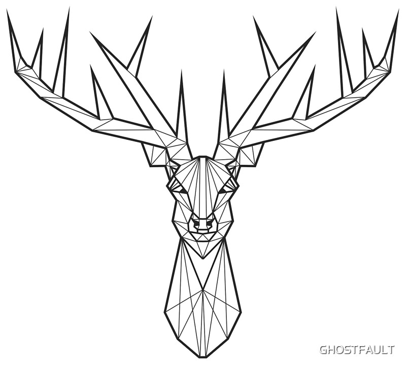 "Stag Wire Frame" by GHOSTFAULT | Redbubble