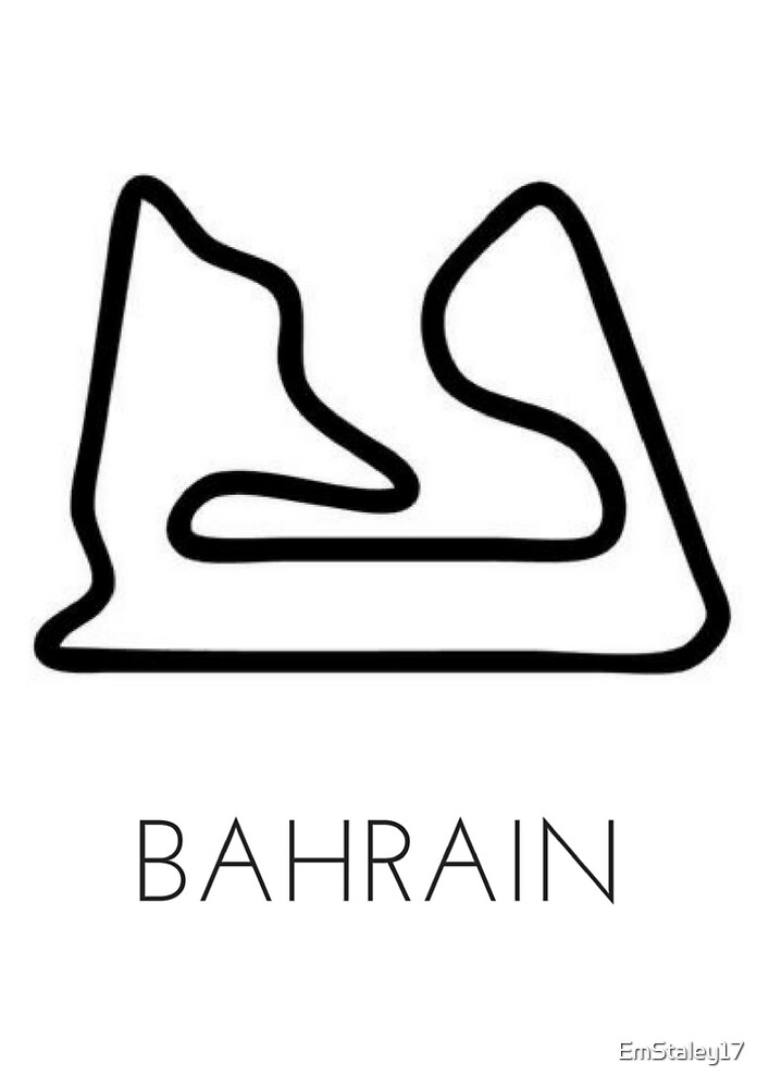 "Bahrain International Circuit/ Track Outline " by EmStaley17 | Redbubble