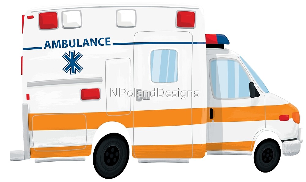 "Cute Ambulance Sticker" by NPolandDesigns | Redbubble