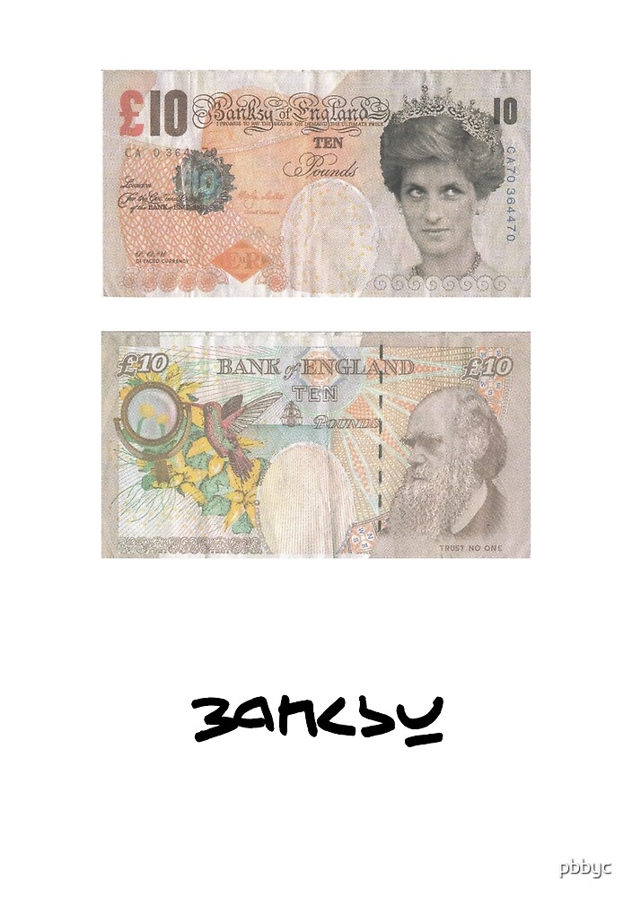 "pbbyc - Banksy Princess Diana £10 Note" by pbbyc | Redbubble