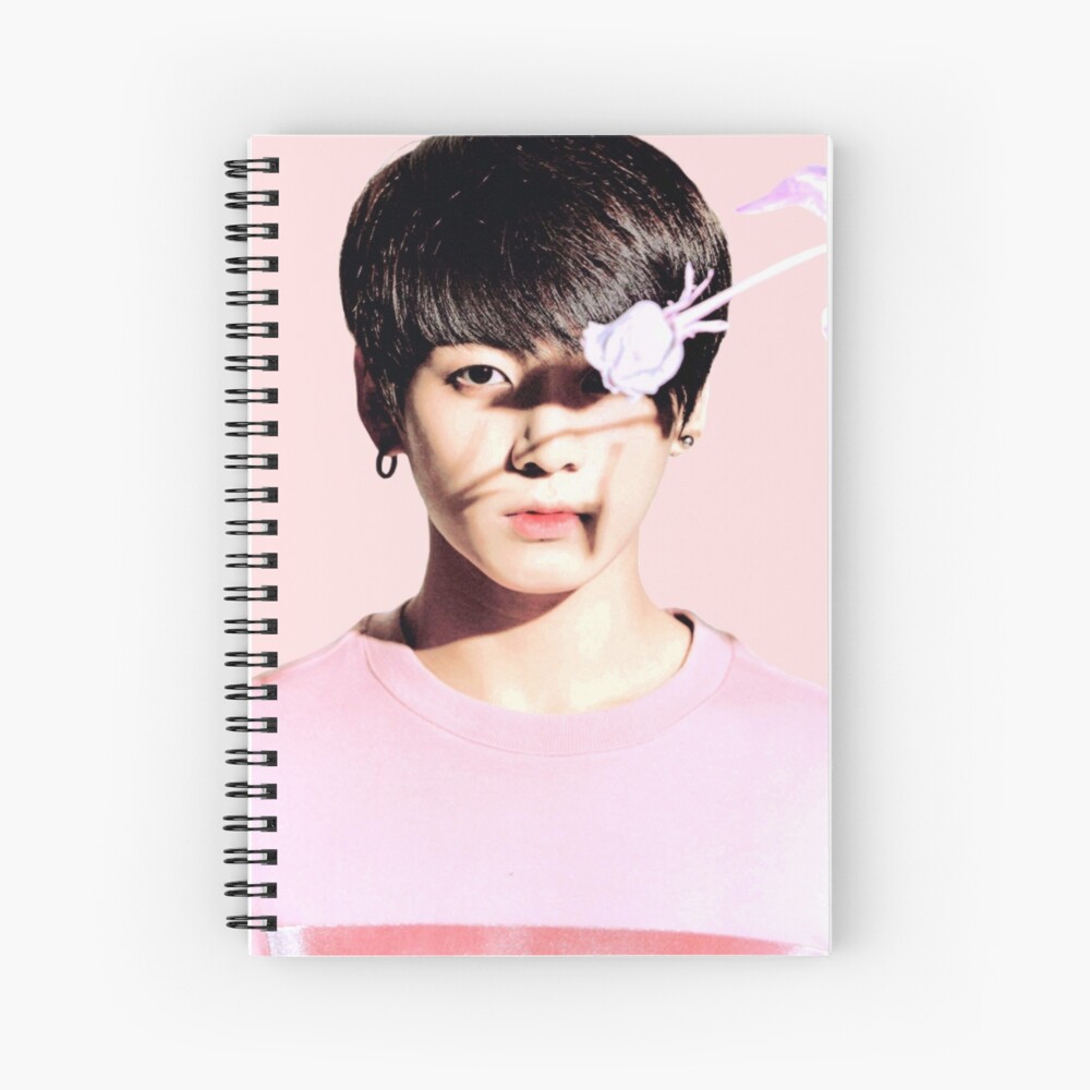 Bts Jungkook Pink Spiral Notebook By Soliheart Redbubble