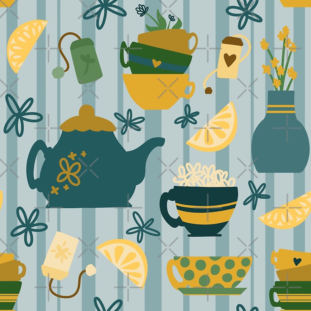 "Teacup Pattern " by Krystal Thomas | Redbubble