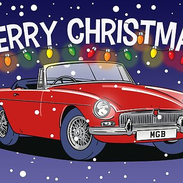 "Red MGB Car Christmas Card" Greeting Card for Sale by Webazoot ...