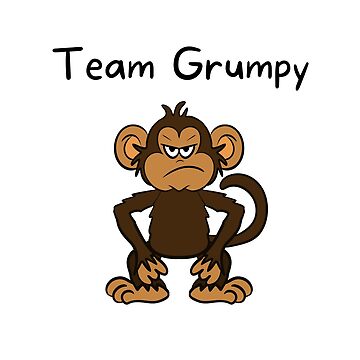 "Team Grumpy - Monkey Cartoon Drawing" Kids T-Shirt for Sale by ...