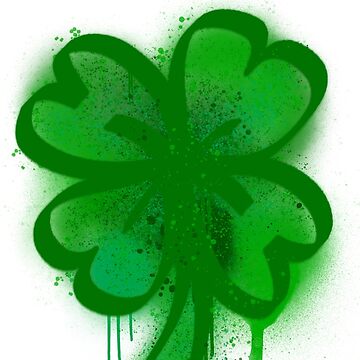 "Drippy Green Lucky Shamrock Four Leaf Clover Graffiti Spray Paint v2 ...