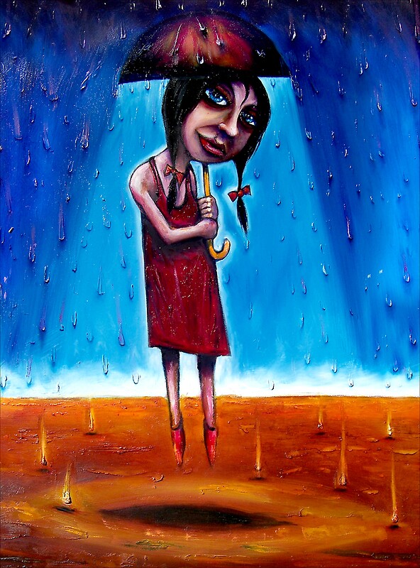 ""Winter" (Red Dust Girl series) Oil on Canvas" by Leith | Redbubble