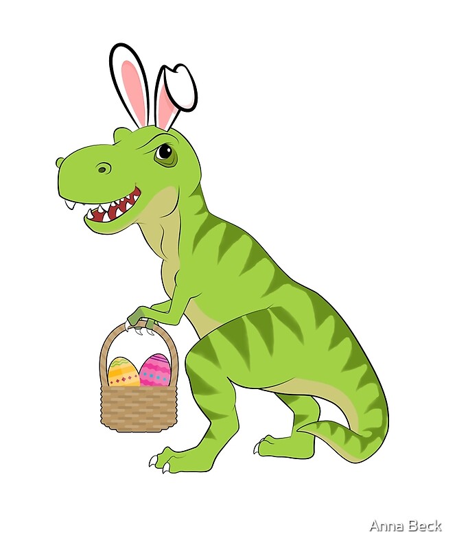 "T-Rex Easter Bunny T-shirt for Men and Women" by Anna Beck | Redbubble