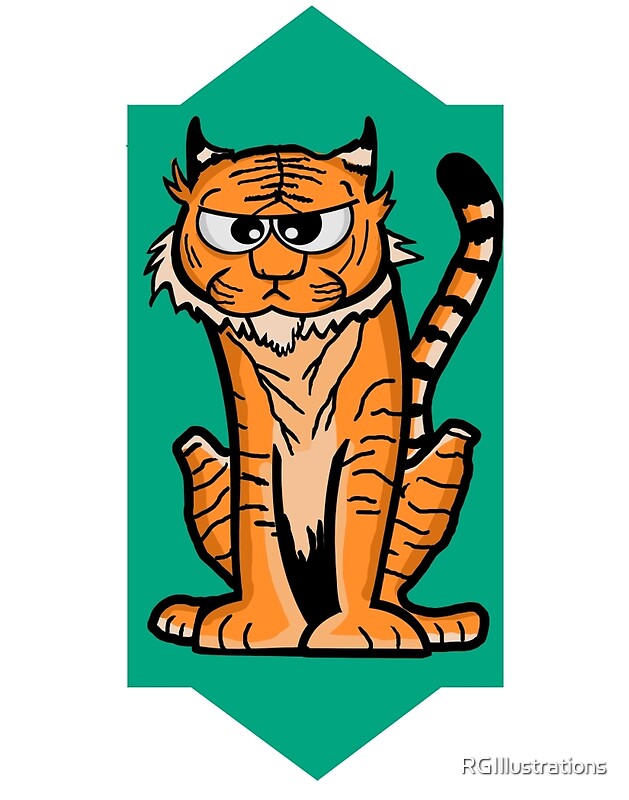 "Grumpy Tiger" by RGIllustrations | Redbubble