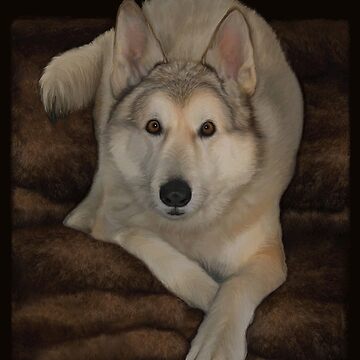 "Wolf Dog on Mink Fur portrait" Art Print for Sale by LisetteBaron ...