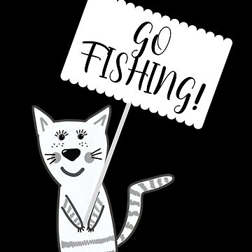"Cute Cat Go Fishing" Art Board Print for Sale by tchilipepper | Redbubble