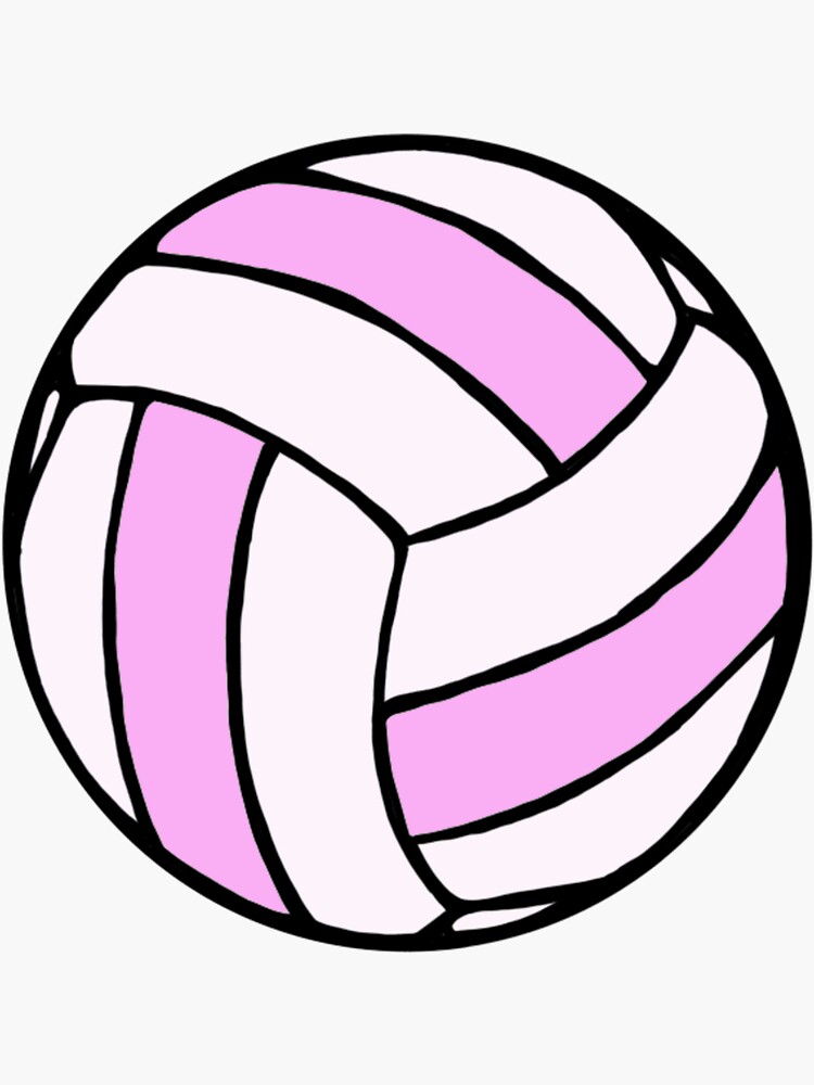 "pink and white volleyball" Sticker by andilynnf | Redbubble