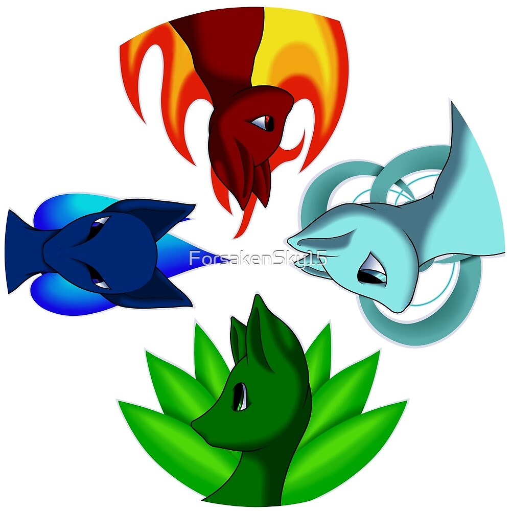 "4 Cat Elements" by ForsakenSky15 | Redbubble