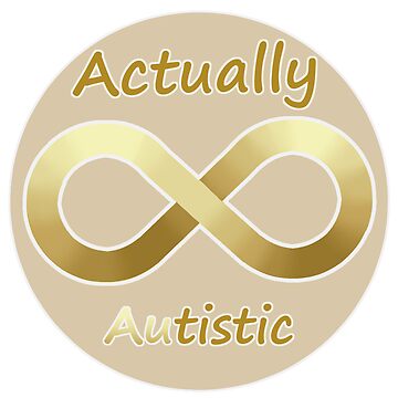 ""Actually Autistic" Golden Infinity Symbol" Pin by Hunter-Tiger ...