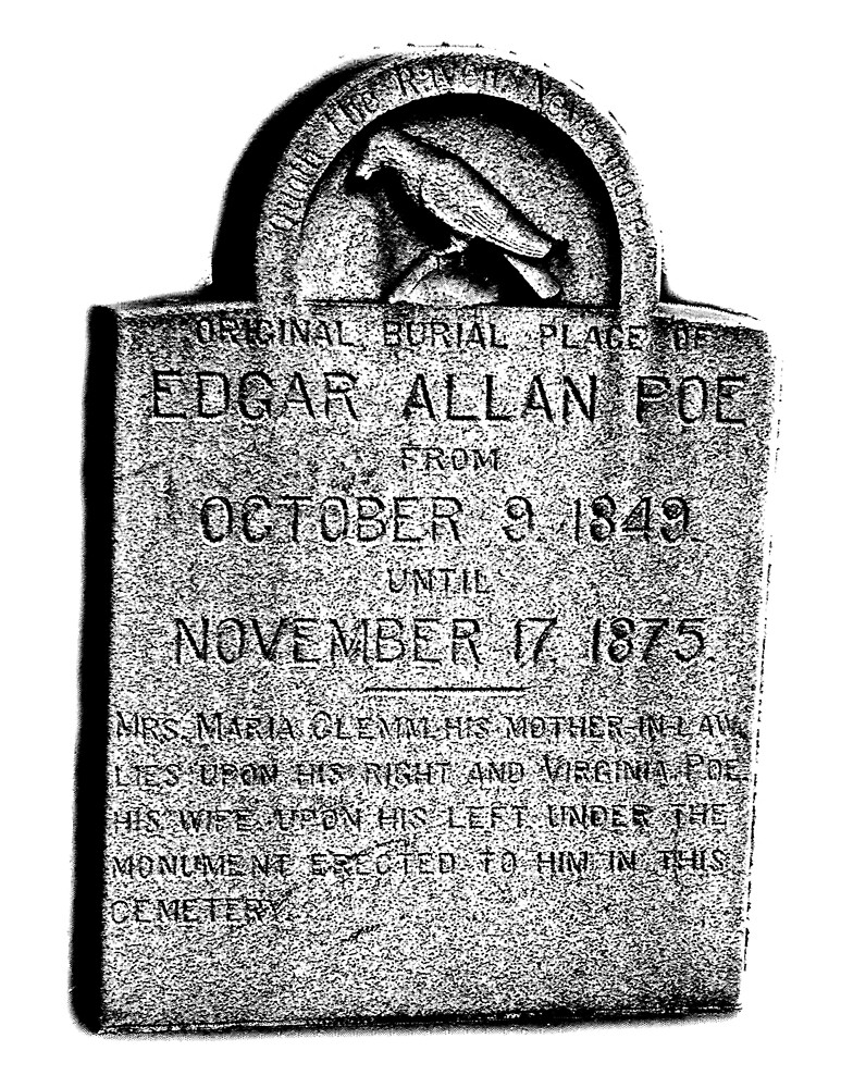 "Edgar Allan Poe Tombstone. Creepy Halloween Digital Engraving Image ...