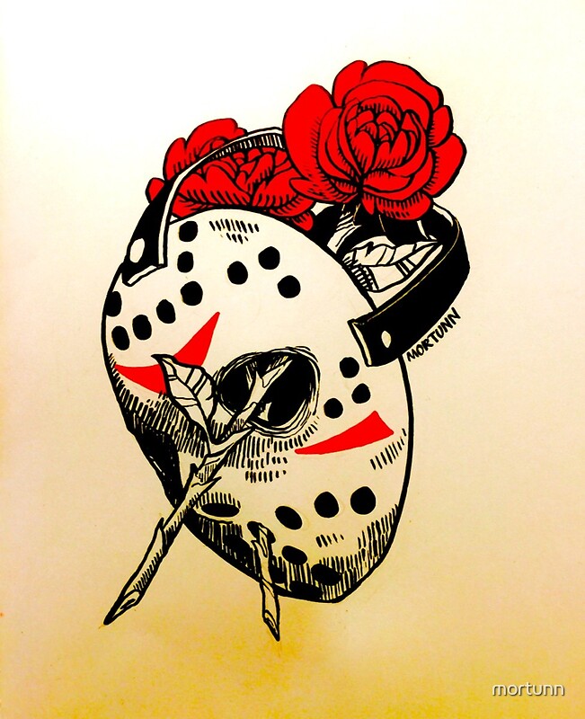 Jason Mask Drawing: Posters | Redbubble