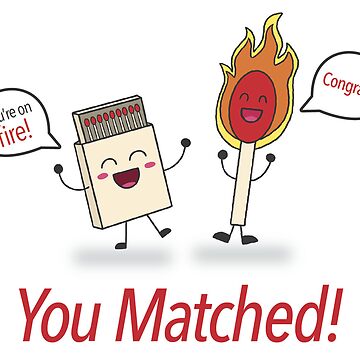 "You Matched!" Sticker for Sale by Julia DeVincentis | Redbubble